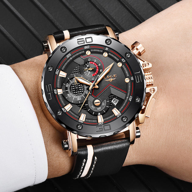 Quartz Calendar Multifunctional Waterproof Watch Chronograph Table ...